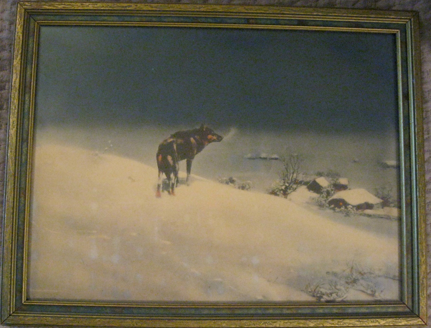 RESERVED for Angela1920s Lone Wolf Litho Print / Original