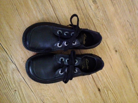 Vintage Black Clark Polyveldt Oxford Shoes Size 5-1/2D 7D