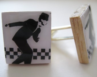 Ska Cufflinks Two tone dancing man Mod