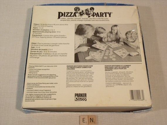 Vintage Pizza Party Matching Board Game 1987 100% Complete