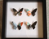 Items similar to Butterfly Picture made from a hand cut vinyl record of ...
