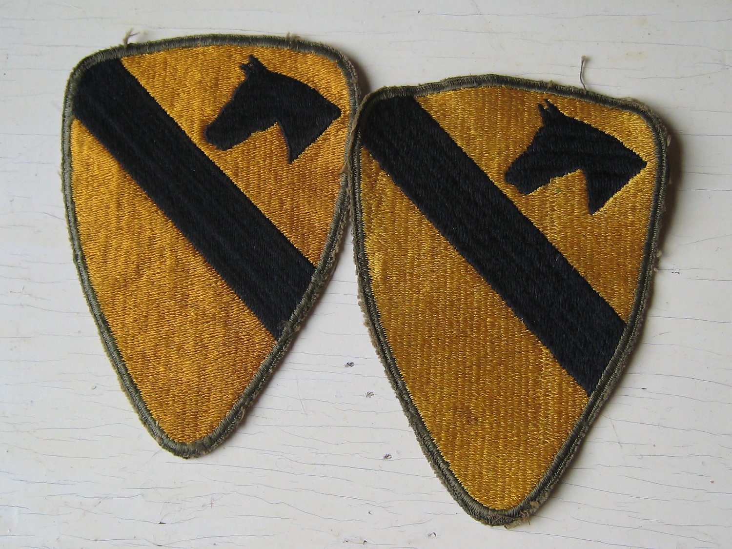 1st Cavalry Division WWII Patches Rare Green Back