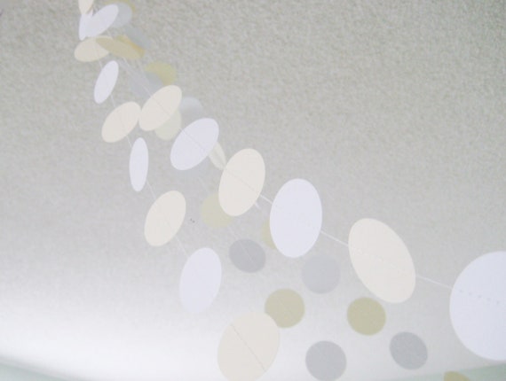 White and Cream 12 ft Circle Paper Garland Wedding Birthday