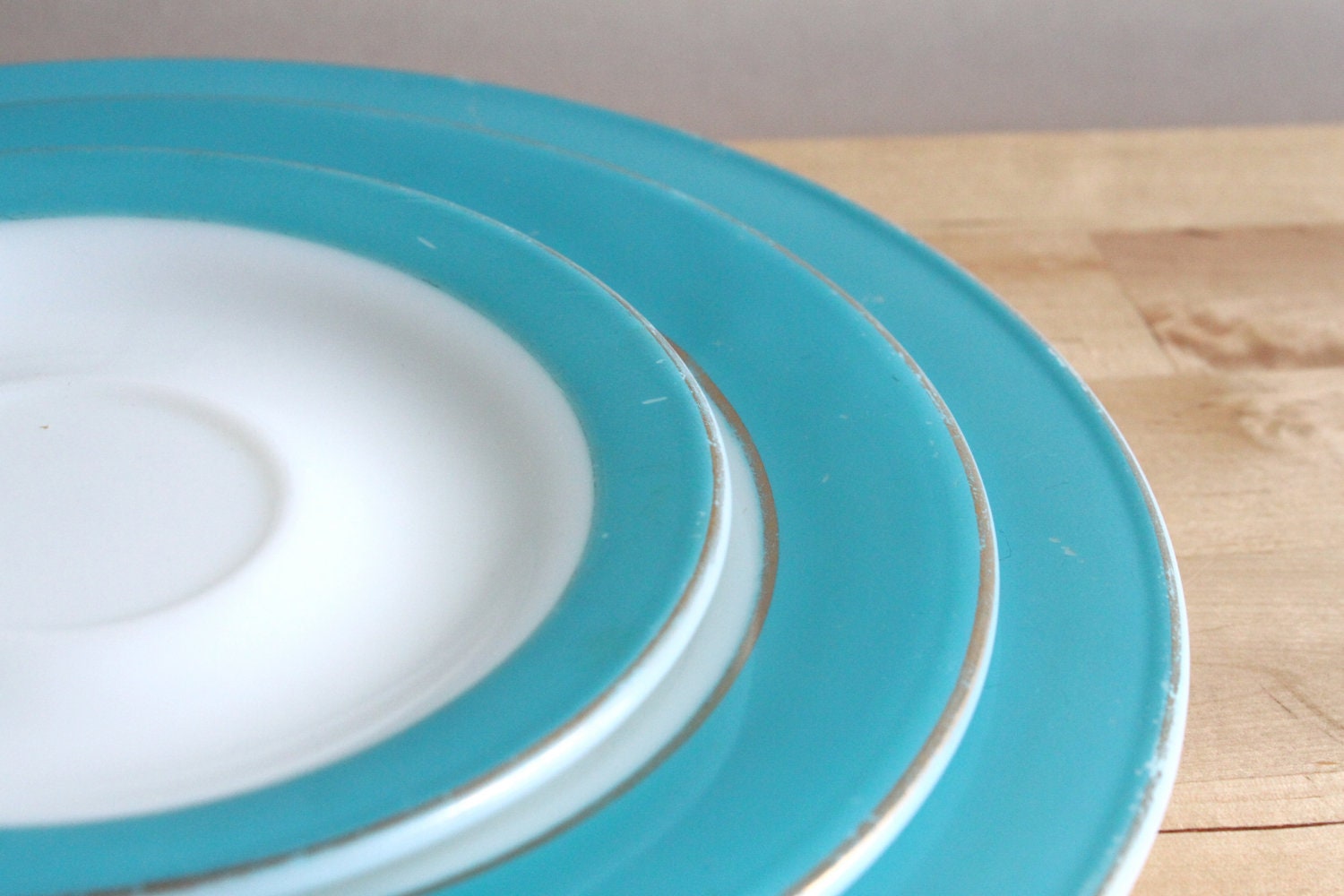 Turquoise Pyrex Dishes Vintage 1950s Milkglass Plate