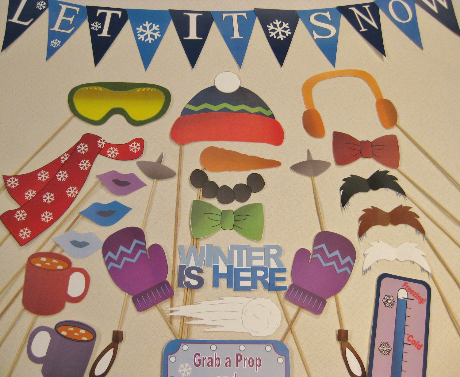 PDF WINTER Wonderland photo booth props/decorations/craft