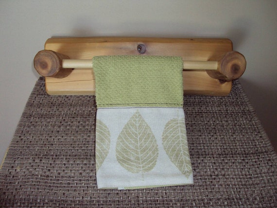 Rustic Log Towel Bar Bathroom Kitchen Home Furniture Cabin