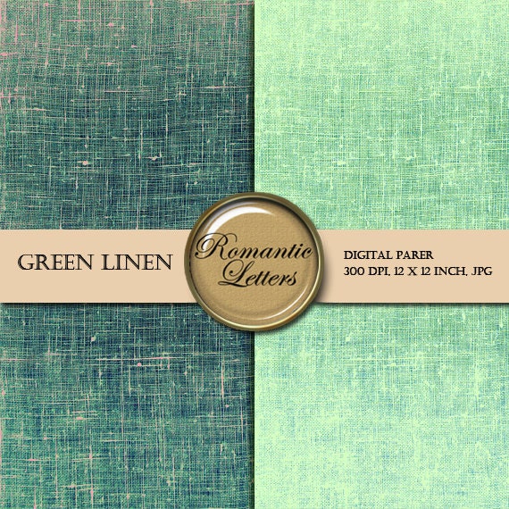 Sale 60% Green Linen digital paper pack digital scrapbook