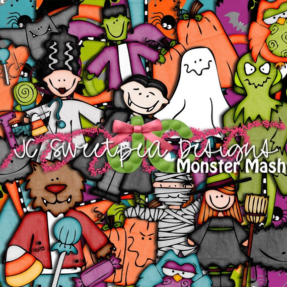 Monster Mash Halloween Digital Scrapbooking Kit