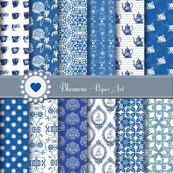 Papel De Scrapbook Azul Para Imprimir