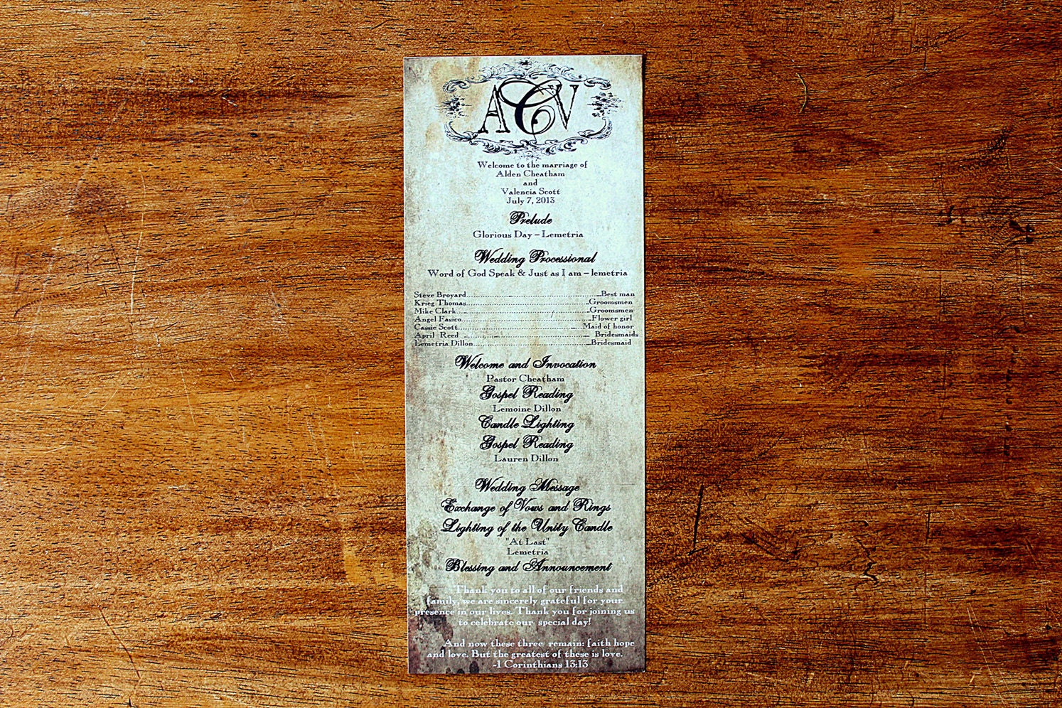 Items similar to Rustic Vintage Wedding Programs (Digital/ Printable ...