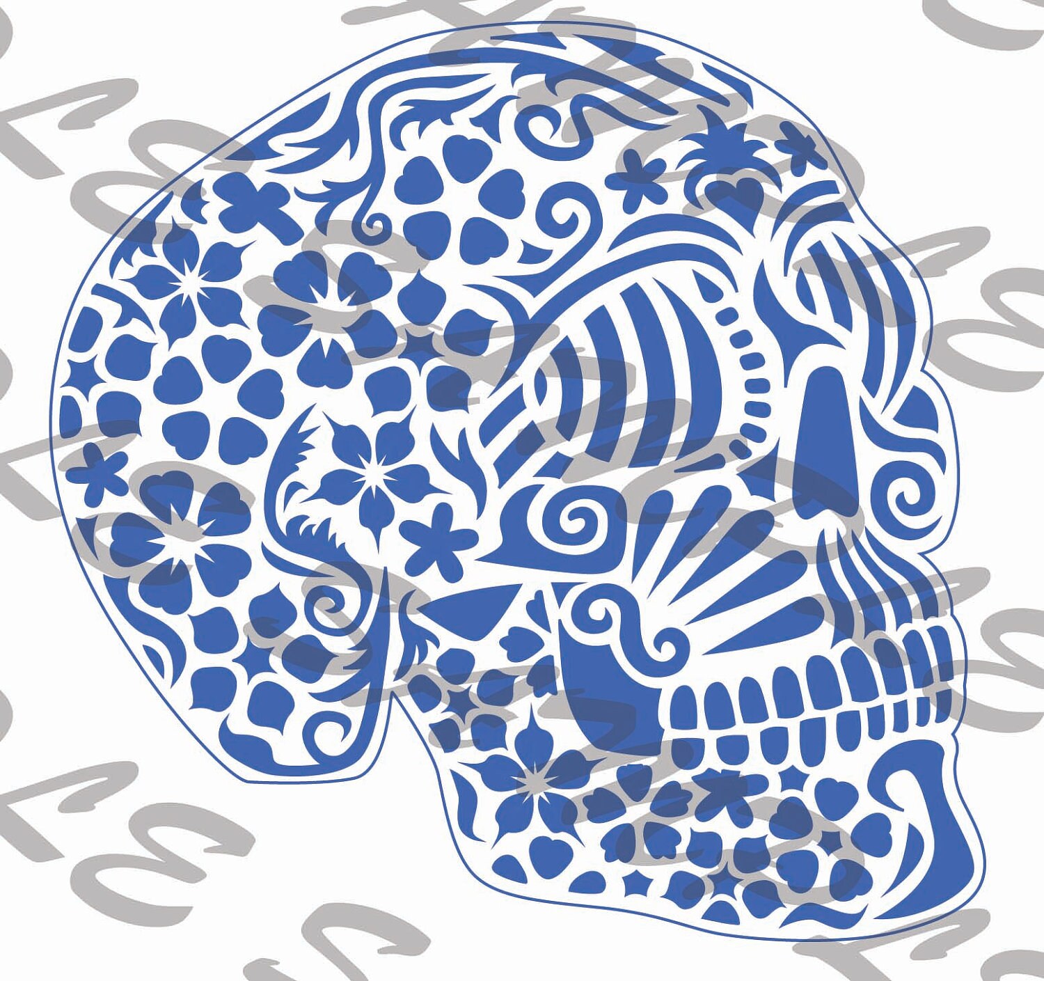 Decorative Skull SVG file by CraftyVectors on Etsy