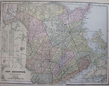 Popular items for new brunswick map on Etsy