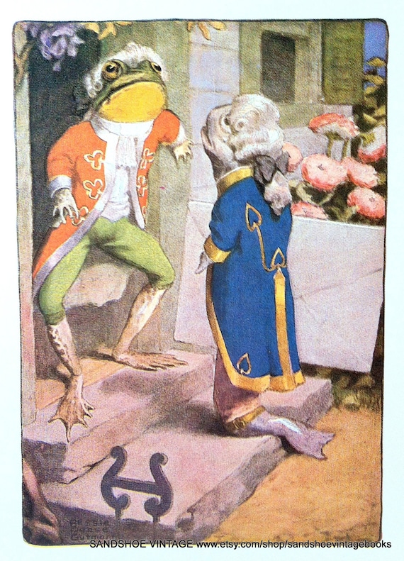 1907 ALICE in WONDERLAND FROG Footman Print Ideal for Framing