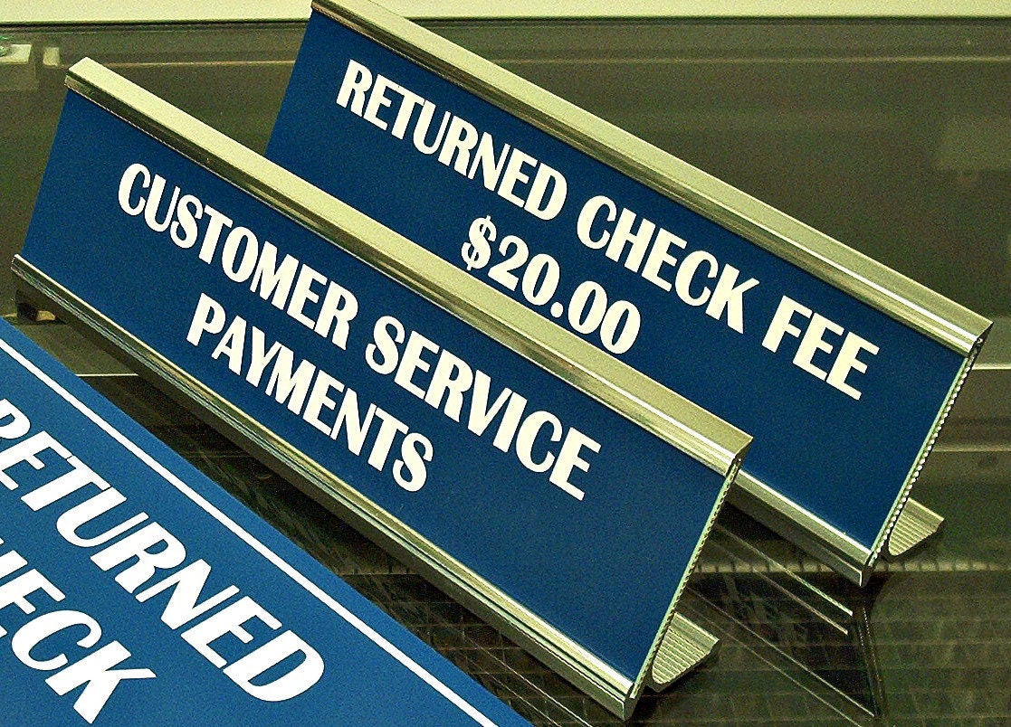 COUNTER Sign or NAME Plate with Aluminum Holder 2 x