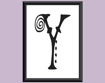 Monogram letter y | Etsy