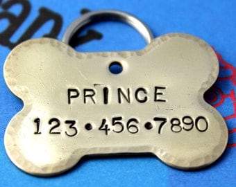 Custom Dog Tag Unique Pet ID Tag Handstamped Copper Dog