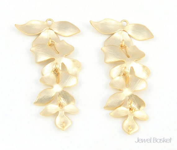 4 Orchid Flower Connector 2pcs floral connectors by JewelBasket