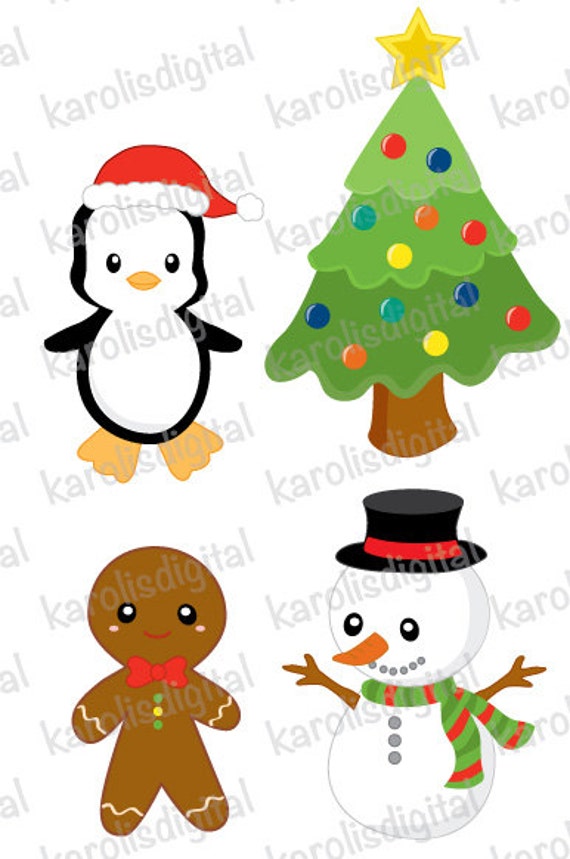 Christmas Santa and friends clip art set by karolisdigital on Etsy