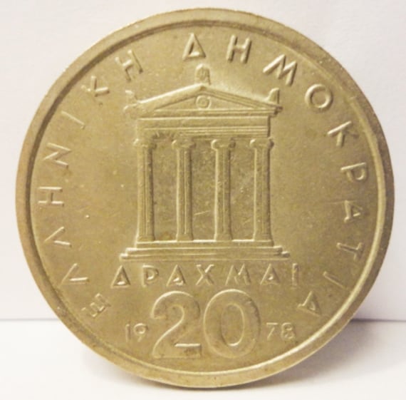 1978 GREECE 20 Drachmas / Apaxmai Coin