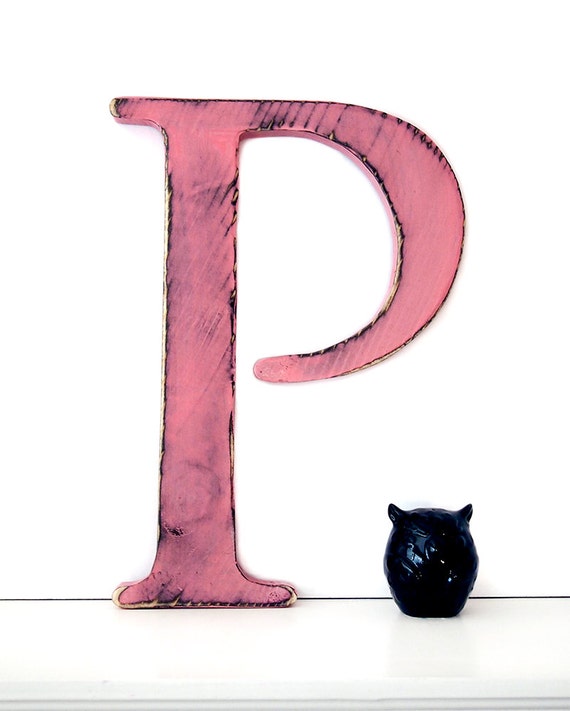 Items similar to Letter P Wall Letter Rustic Wood Sign Wall Decor ...