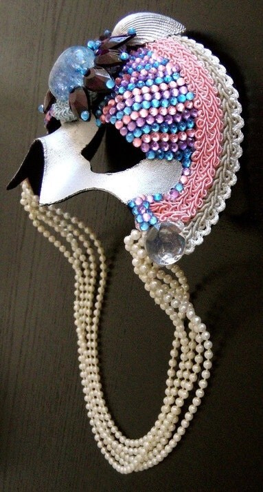 Masquerade Mask 1920's Flapper Style in Periwinkle Purple