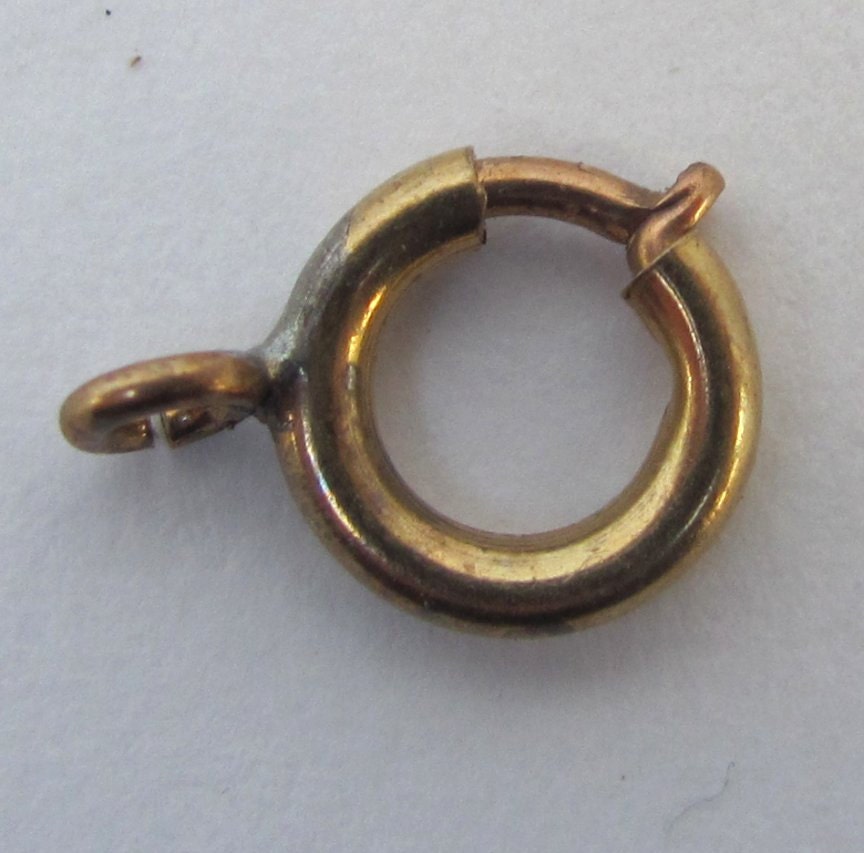 3pc Antique spring ring bolt ring approx. 1/4 in pocket watch chain end ...
