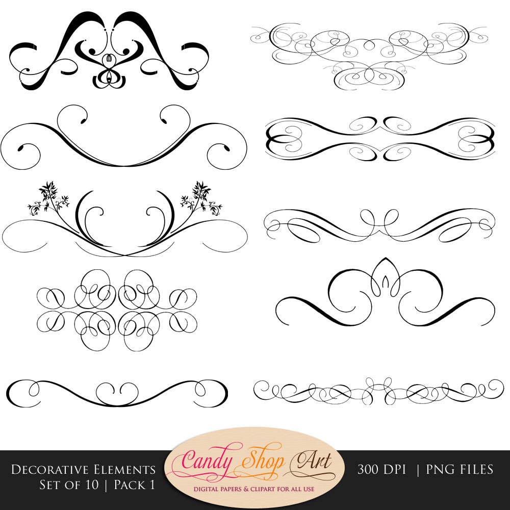 Decorative Swashes Swirls Calligraphy Swashes Clip Art