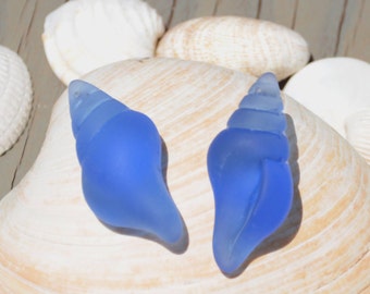 Blue Conch Shell Nautical Vintage Style Art Print Beach House