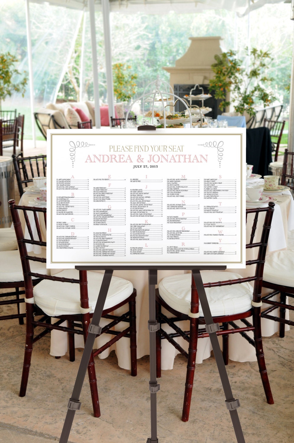 Printable Seating Chart — Vintage Fonts — pompdesigns – OnePaperHeart ...