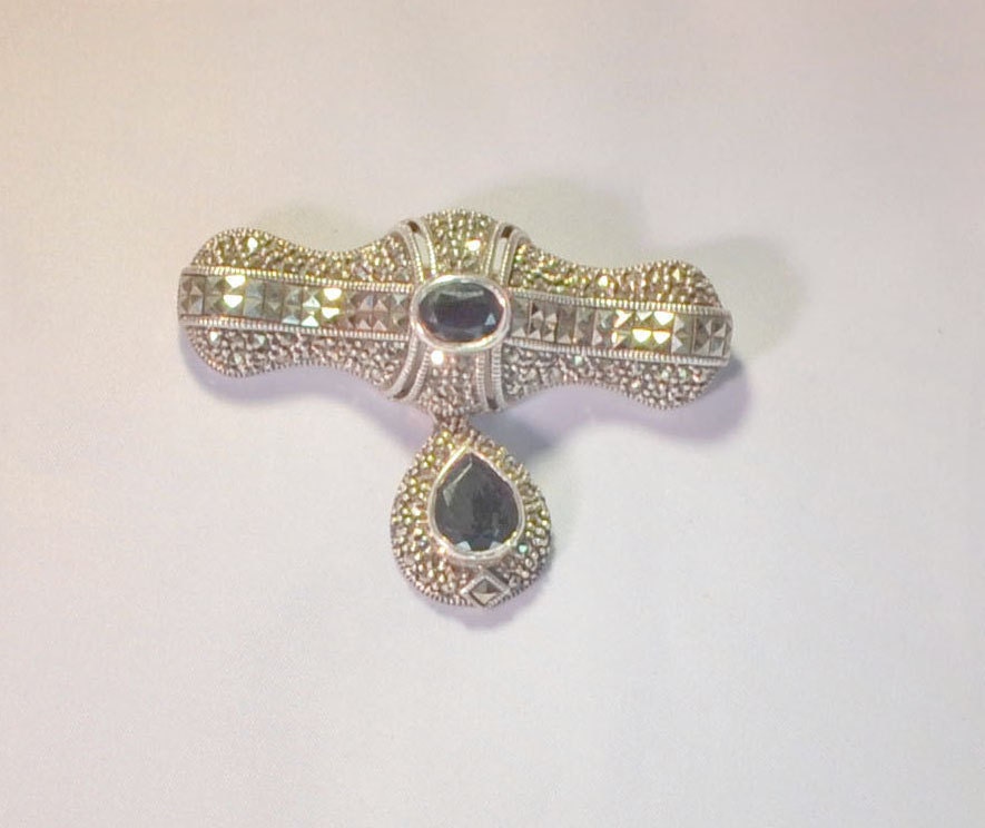 Vintage STERLING JUDITH JACK Pin Onyx Art Deco Signed – Haute Juice