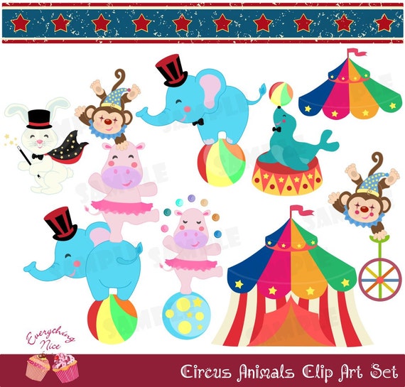 Circus Animals Clip Art Set