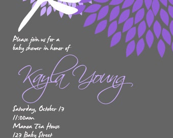 Yakudoshi Birthday Invitation Japanese Crane Retirement