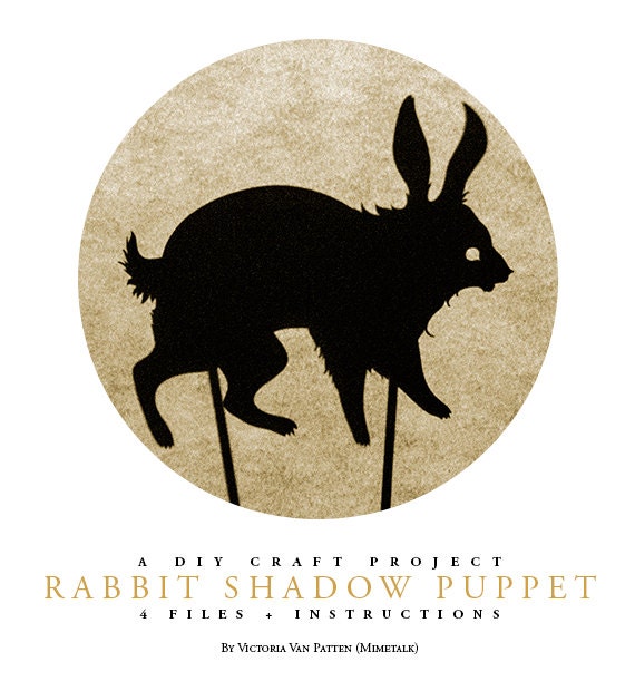 DIY Rabbit Shadow Puppet Pattern DOWNLOAD by mimetalk on Etsy