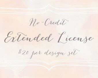 Commercial Use License Extended License Add-on no credit