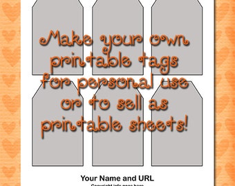Printable Tags Template 0001 - 3.25 in. by 2.25 in. - DIY Digital ...