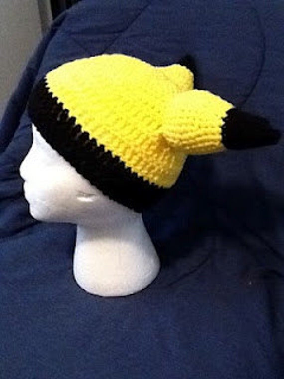 Items similar to Crocheted Pikachu Hat on Etsy