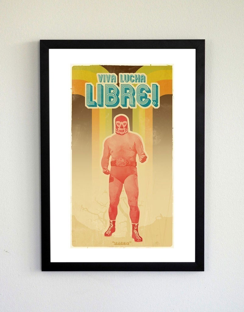 Viva Lucha Libre retro-modern poster print