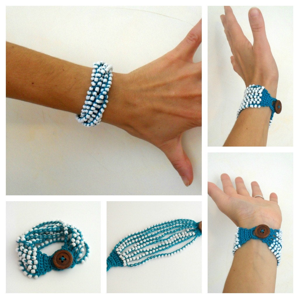 PDF Pattern Crocheted Beaded Bracelet Multiple strands