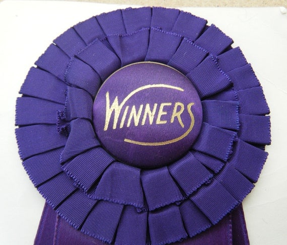 Vintage Winners Dog Show Prize Purple Ribbon by BellaMercato