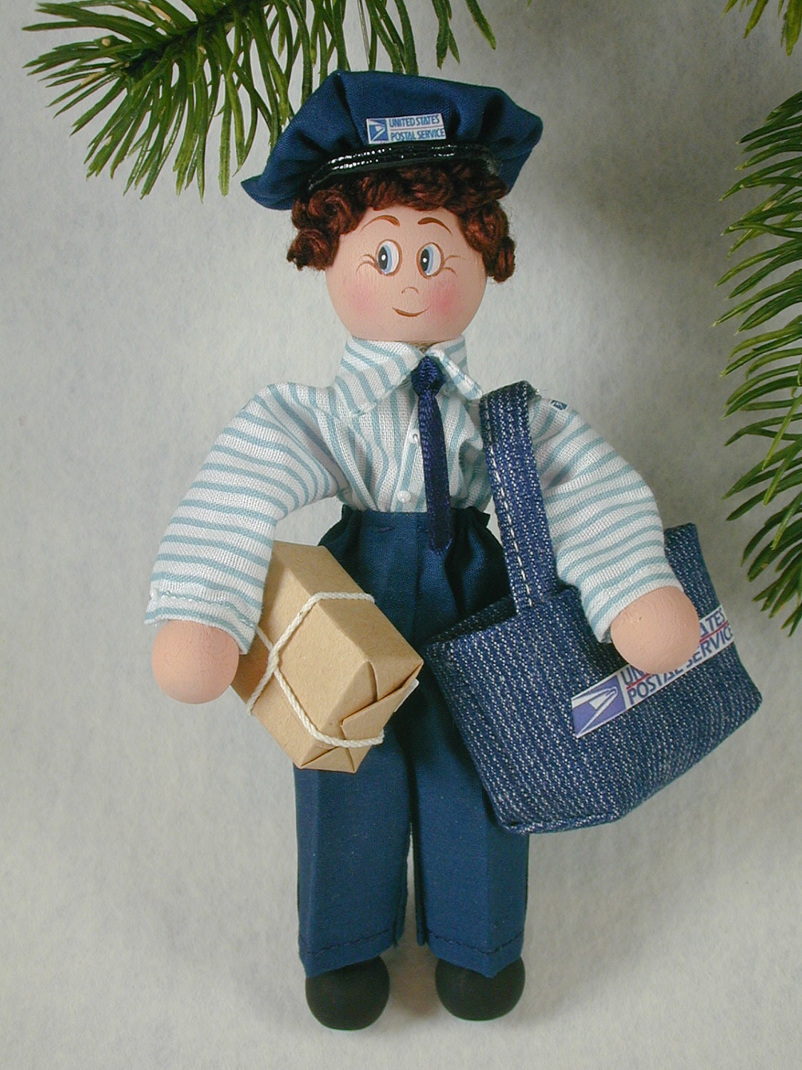 Postal Person Clothespin Doll Ornament Mail Carrier Ornament