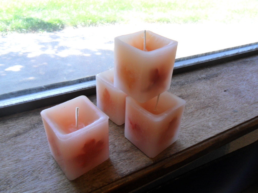 Mulled cider scent square votive candle handmade candle 1