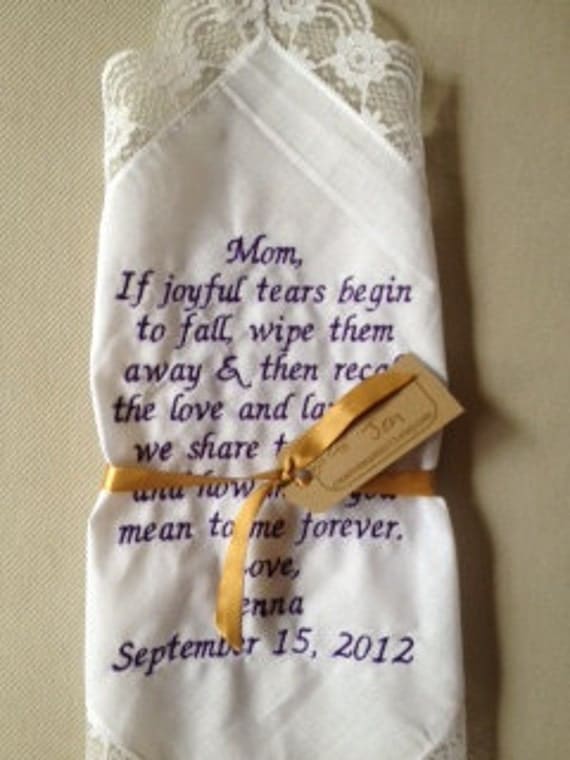 Mother of the Bride LACE SCRIPT Heirloom Personalized Wedding