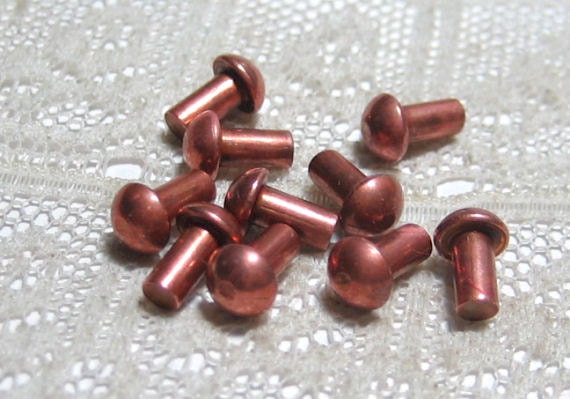 Solid Copper Rivets for 3/32 hole x 3/16 length
