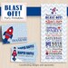 BLAST OFF Birthday Party Printable Package in Navy and Red