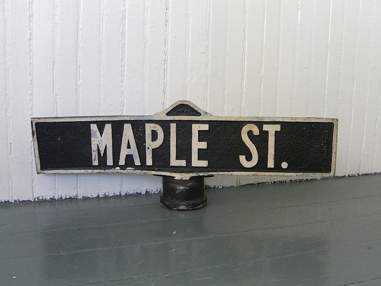 Mid Century Maple Street Sign Vintage 50's Double Sided