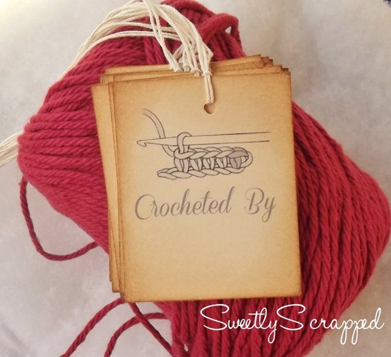 Items similar to Crocheted By Tags, Labels, Gift Wrap, Packaging on Etsy