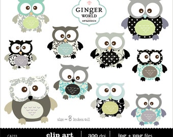 Baby owl clipart | Etsy