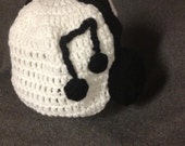 Items similar to Headphone Music note crochet hat on Etsy