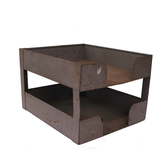 Tiered Industrial File / Metal Letter Tray / Inbox Outbox