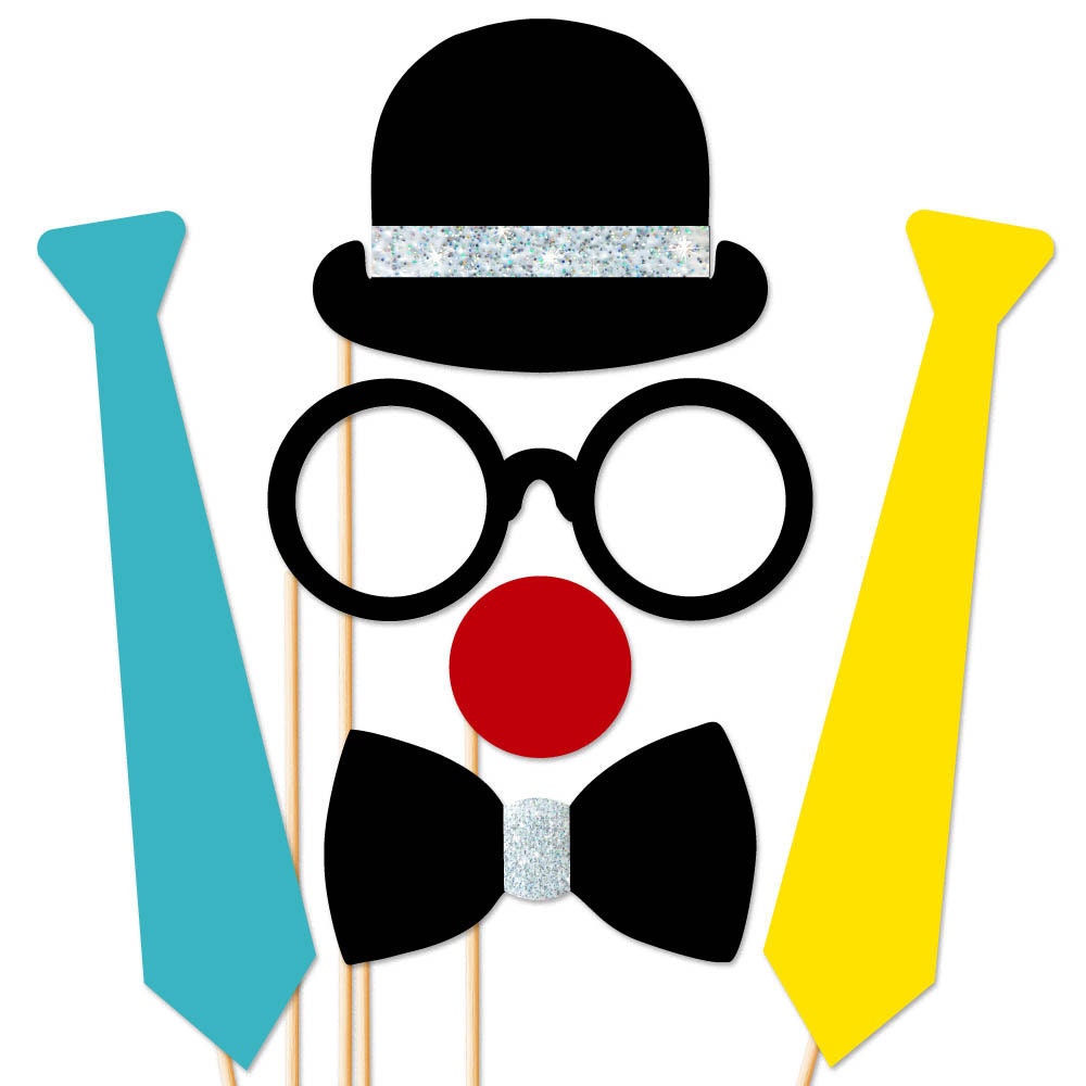 Circus Clown Photo Booth Party Props 16 Piece by PartyGoodies